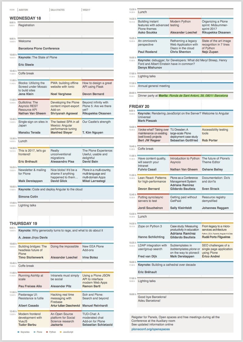 Conference 2017 talk schedule is live!