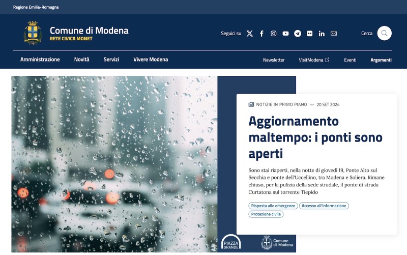 MODENA - website, tourist portal and intranet